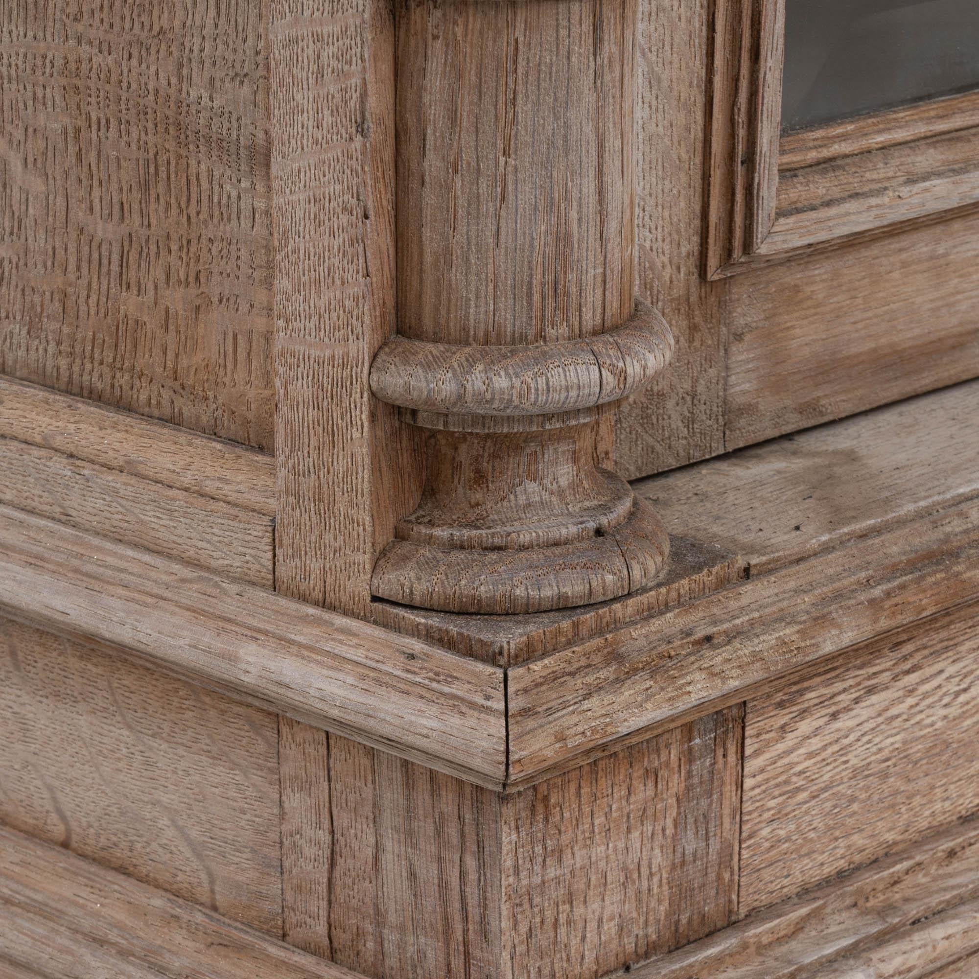 Antique Belgian Oak Vitrine For Sale at 1stDibs