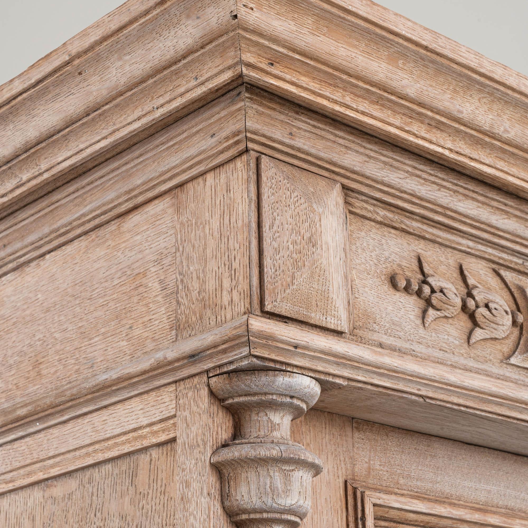 Antique Belgian Oak Vitrine For Sale at 1stDibs