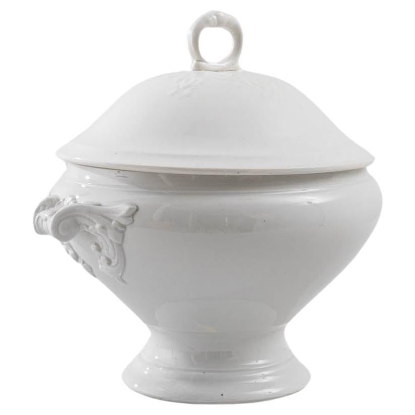 Antique Belgian Porcelain Tureen For Sale at 1stDibs