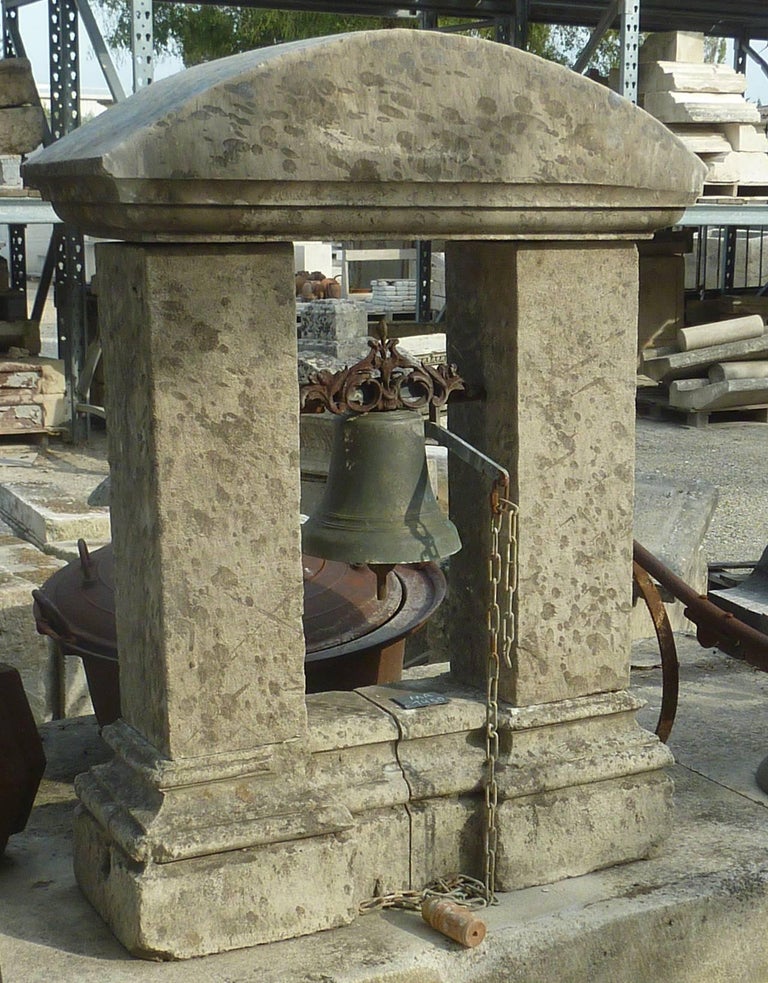Antique Bell-Tower in Natural Limestone and Its Antique Bell in Bronze ...