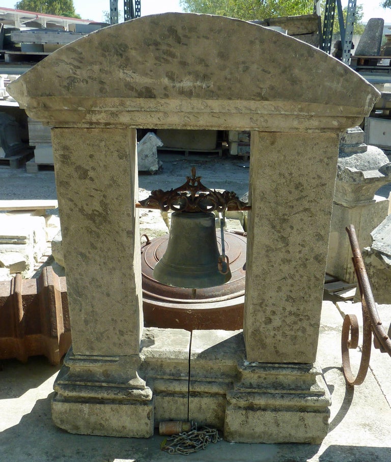 Antique Bell-Tower in Natural Limestone and Its Antique Bell in Bronze ...