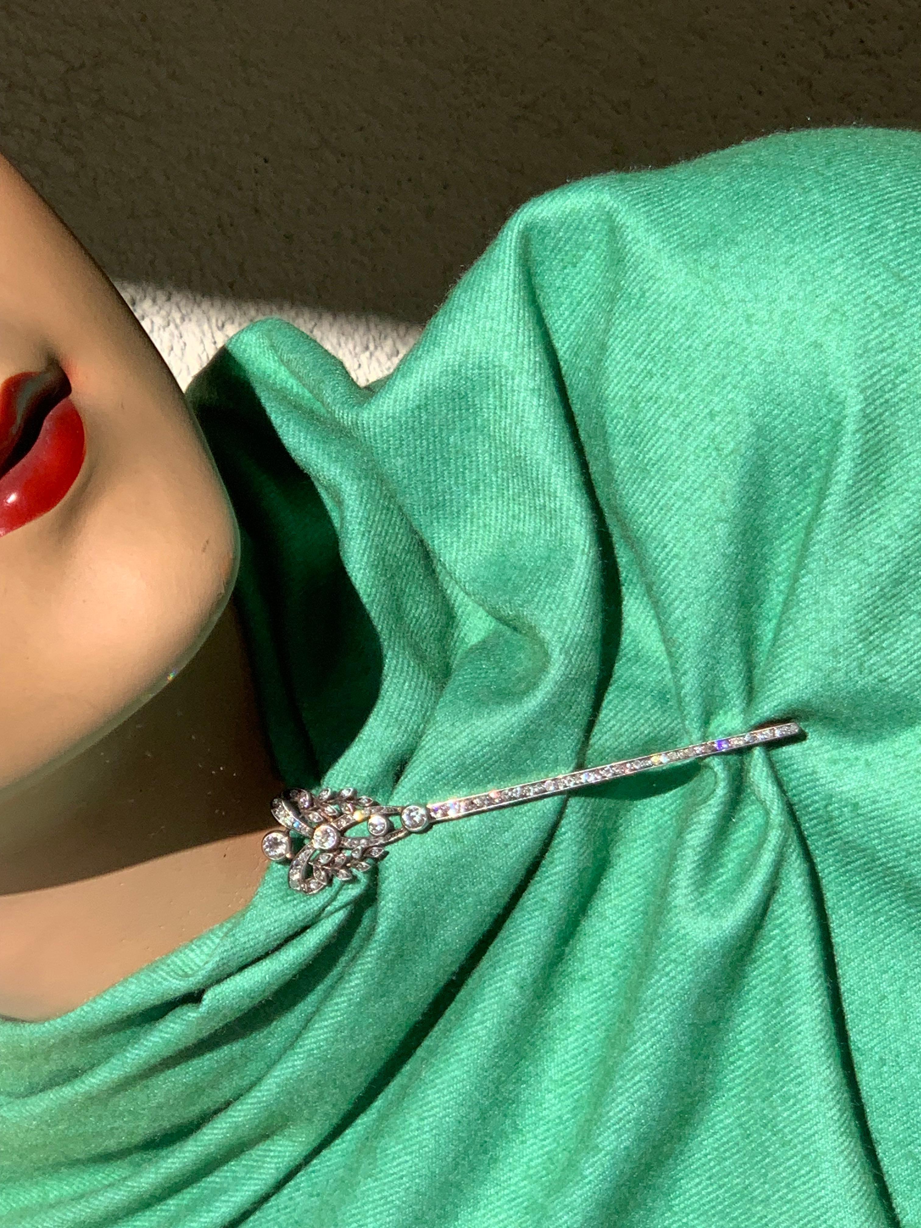 Antique Belle Époque Diamond Gold Silver Brooch Pin Magic Wand For Sale ...