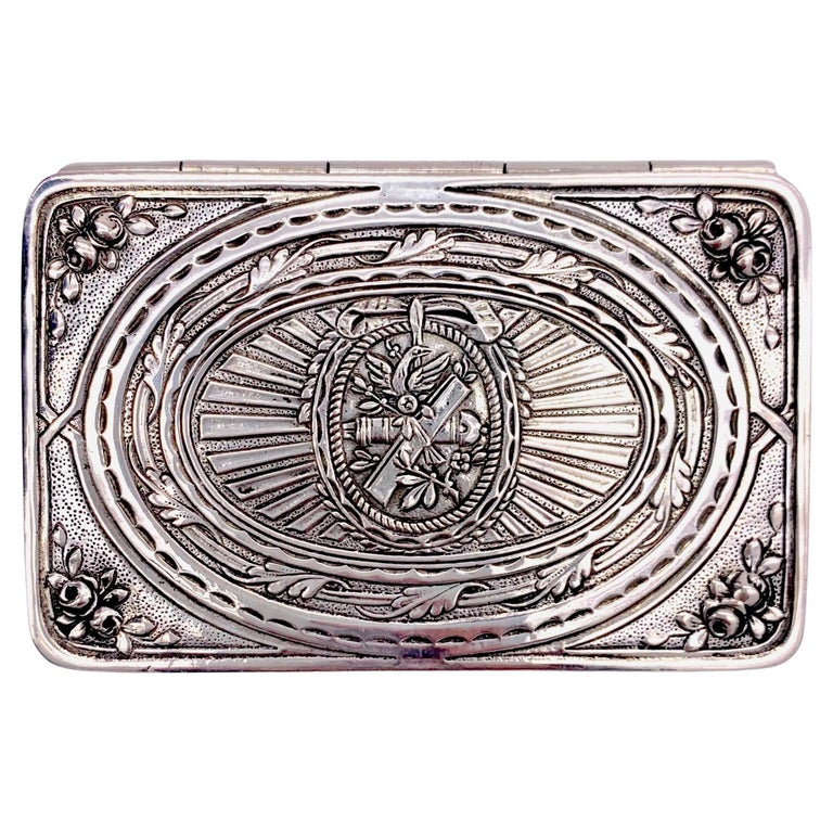 Antique Belle Époque German 800 Silver Box Amor's Arrows Leaves Bird ...