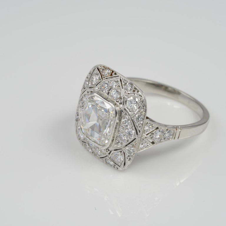 Rectangular Diamond Plus Engagement Platinum Belle Époque Ring For Sale ...