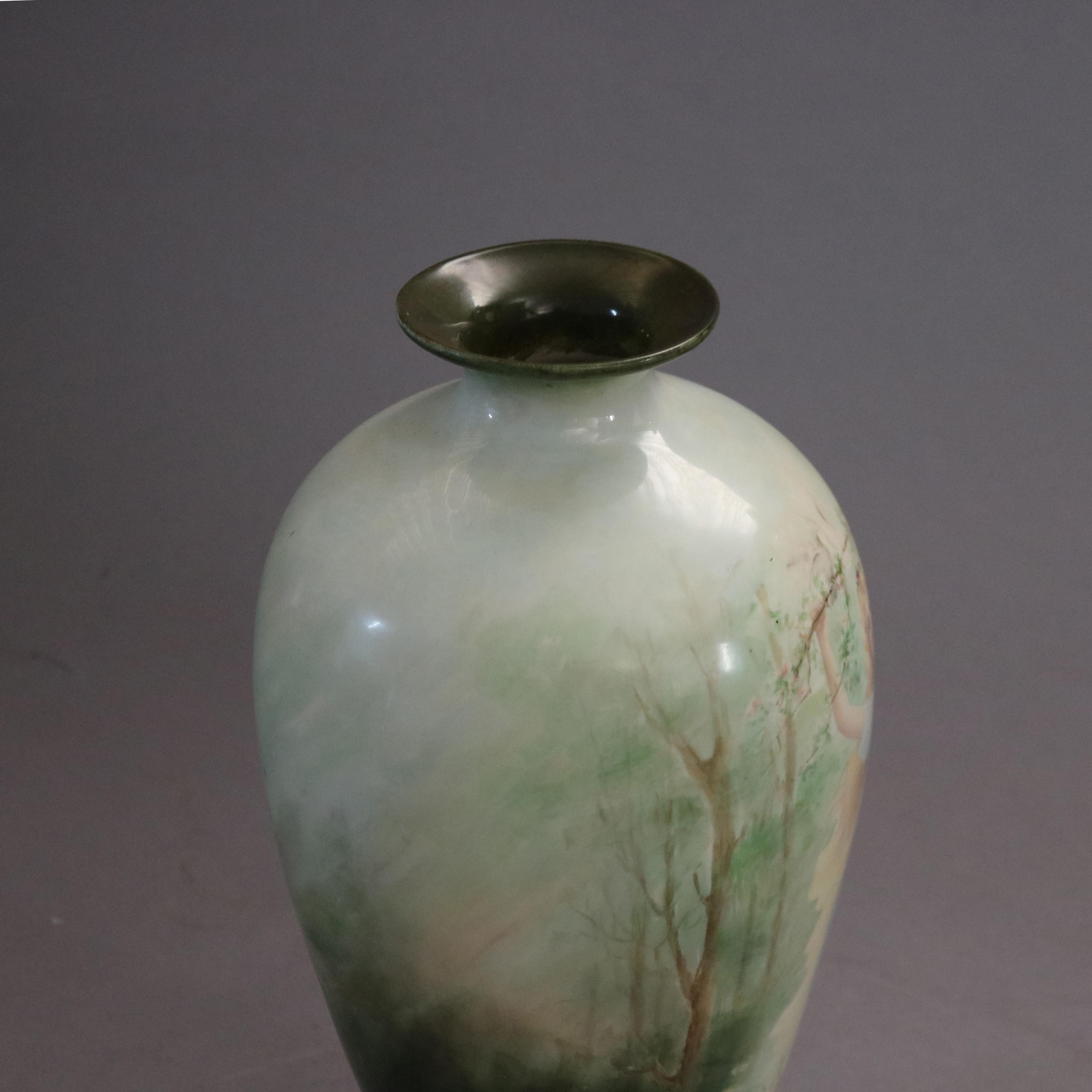 Antique Belleek Porcelain Portrait Vase, circa 1890 For Sale at 1stDibs