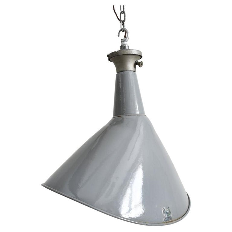 Antique Benjamin Elliptical Industrial Pendant Light For Sale at 1stDibs
