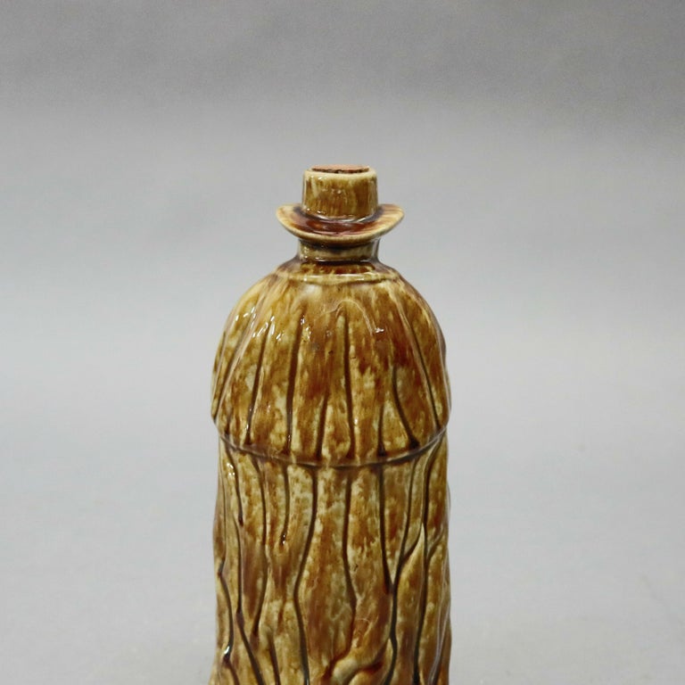 Antique Bennington Pottery Figural Coachman Flask in Rockingham Glaze ...
