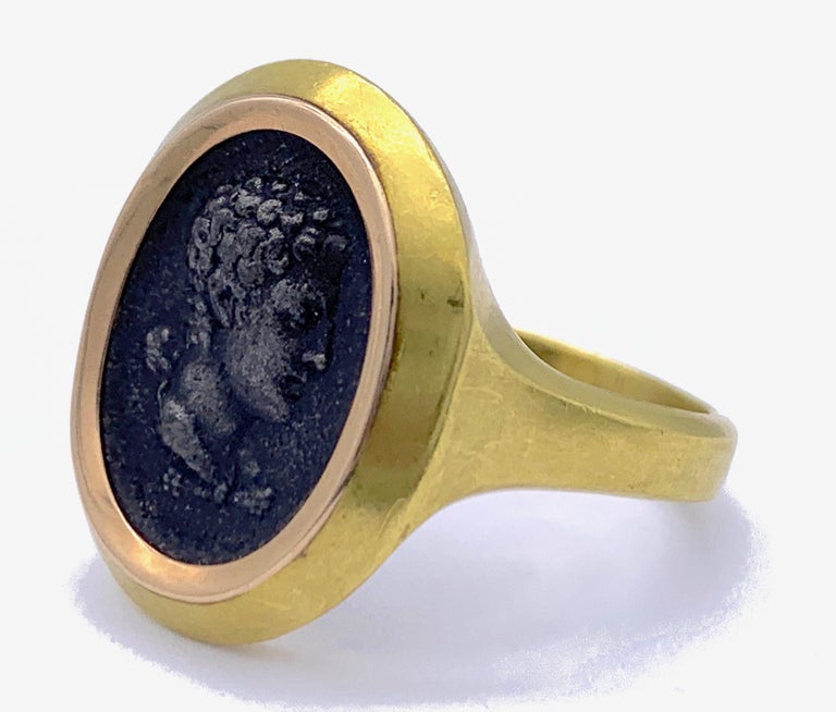 Antique Berlin Iron Hercules Relief Portrait Strength 18 Karat Gold ...