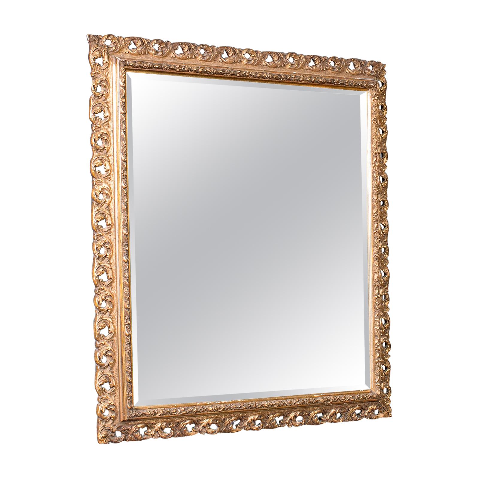 Antique Wall Mirror, English, Victorian, Gilt Gesso Square, Circular ...