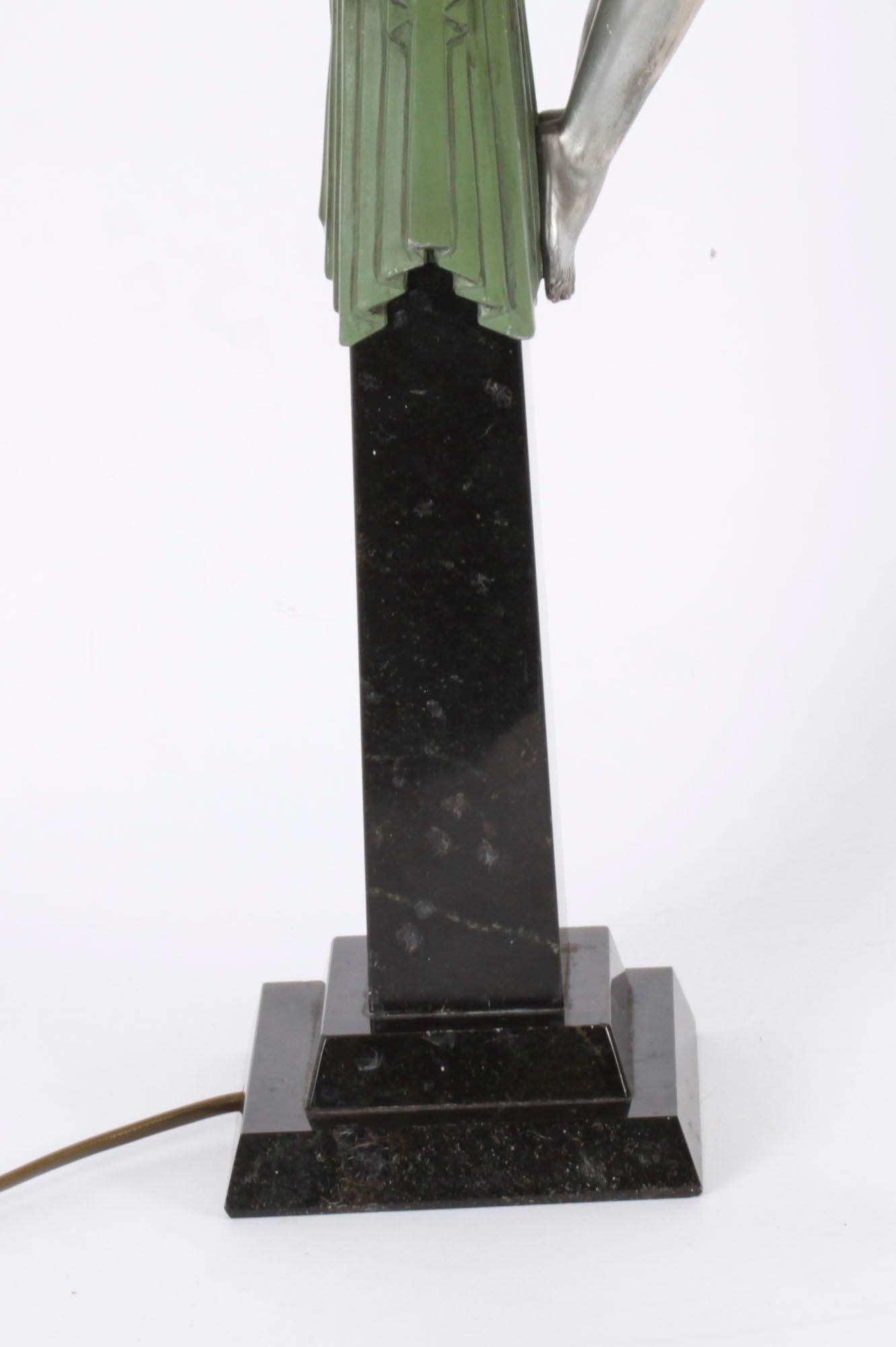 Antique Biba Silvered Art Deco Lady Sculpture Table Lamp Circa 1930 For ...