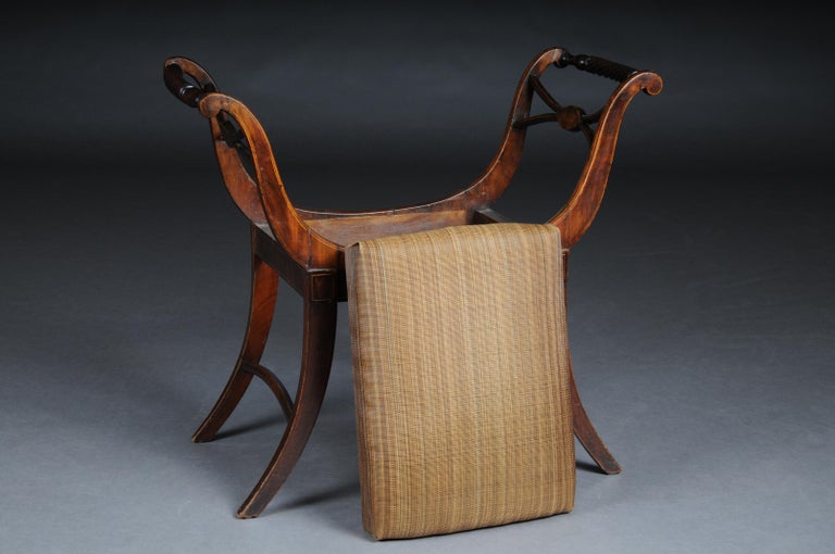 Antique Biedermeier Empire Gondola / Stool, circa 1820, Horsehair For ...