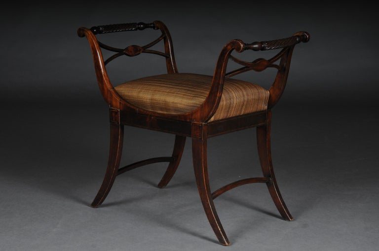 Antique Biedermeier Empire Gondola / Stool, circa 1820, Horsehair For ...
