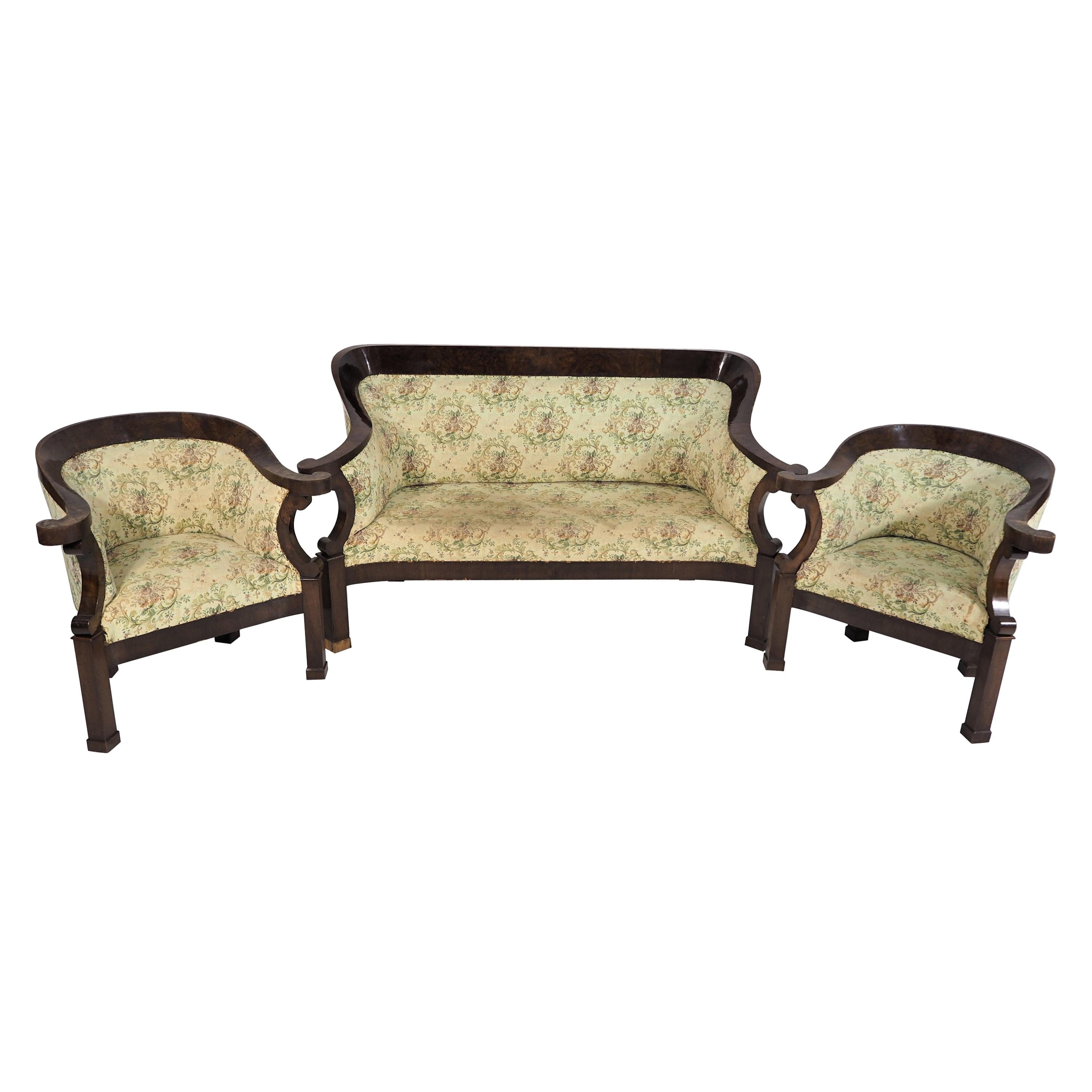 Antique Biedermeier Living Room Set, Set of 3 For Sale at 1stDibs