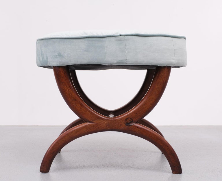 Antique Biedermeier Oval Stool or Ottoman, 1860 For Sale at 1stDibs
