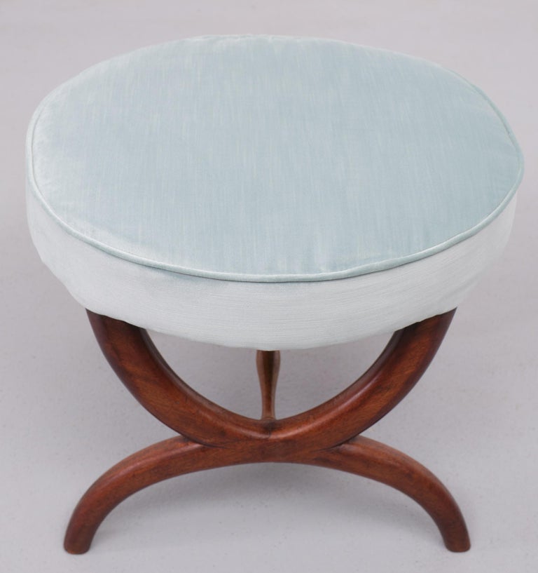 Antique Biedermeier Oval Stool or Ottoman, 1860 For Sale at 1stDibs