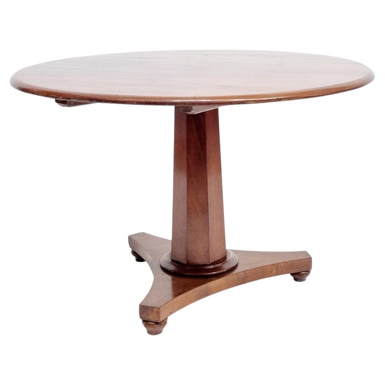 Antique Biedermeier Round Cherry Wood Dining Table at 1stDibs