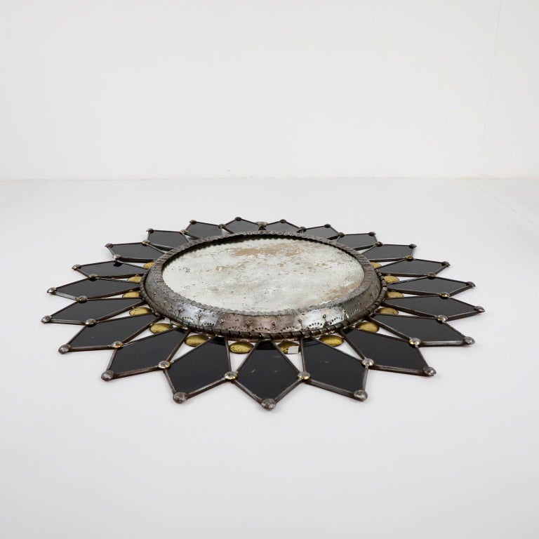Antique Big Size Mexican Artisanal Sunburst Mirror at 1stDibs