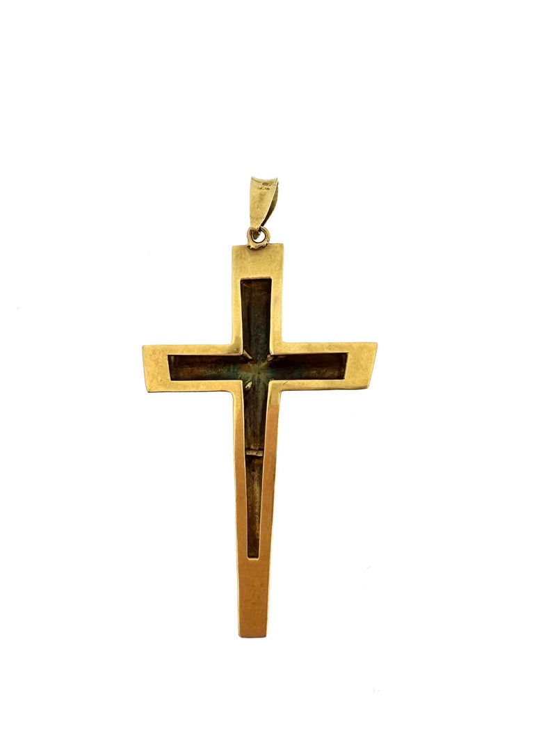 Antique Black Oxidation-Finish Spanish Cross 18kt Yellow Gold For Sale ...