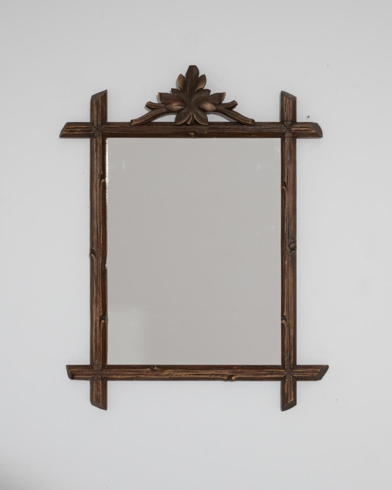 Antique Black Forest Austrian Wall Mirror For Sale at 1stDibs