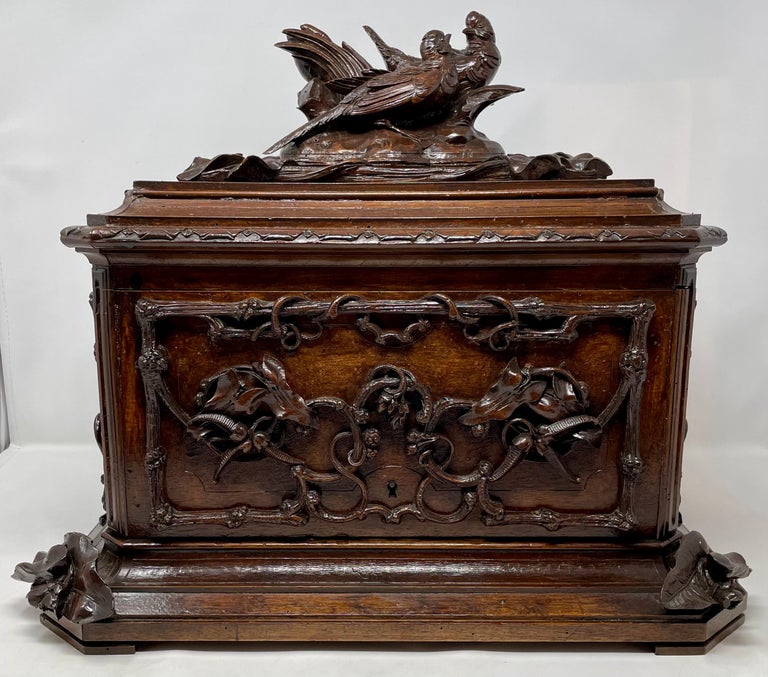 Antique "Black Forest" Carved Wood Cave a Liqueur, circa 1880-1890 For ...