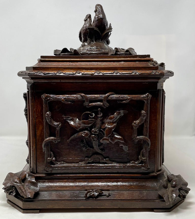 Antique "Black Forest" Carved Wood Cave a Liqueur, circa 1880-1890 For ...