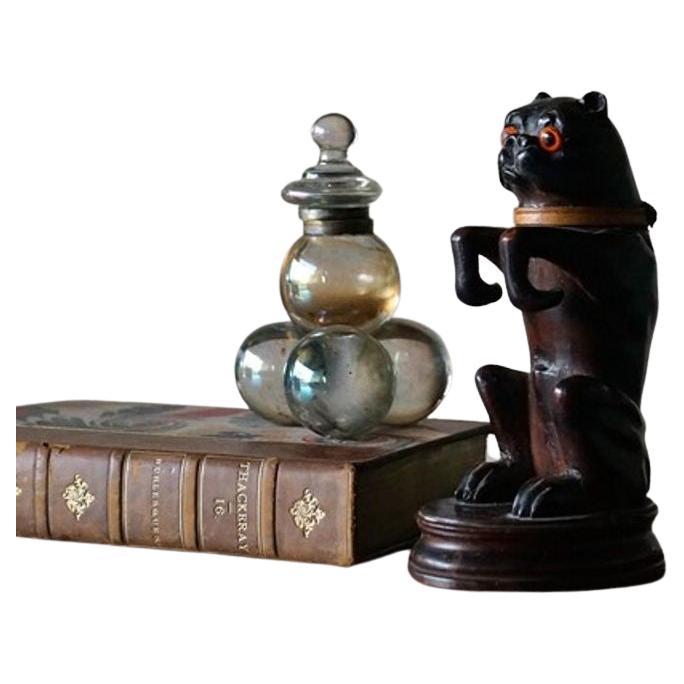 Black Forest Carved Cat Inkwell at 1stDibs