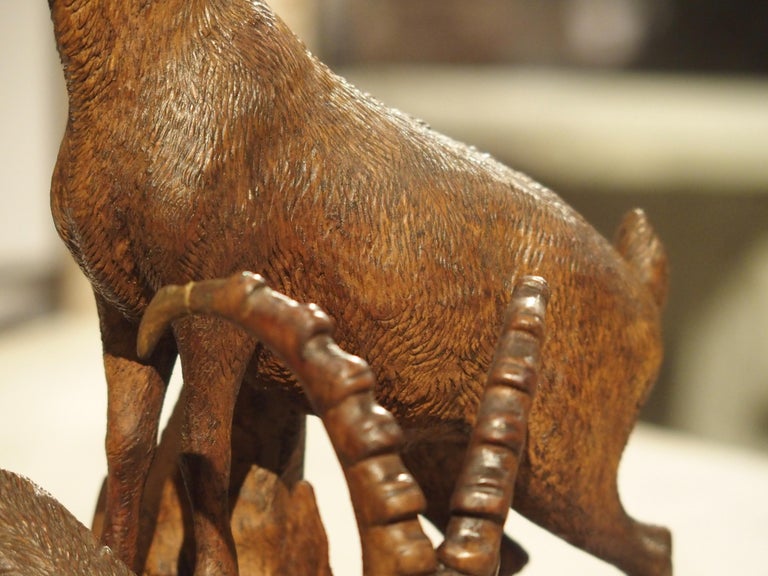 Antique Black Forest Carving of Two Ibexes, circa 1880 at 1stDibs