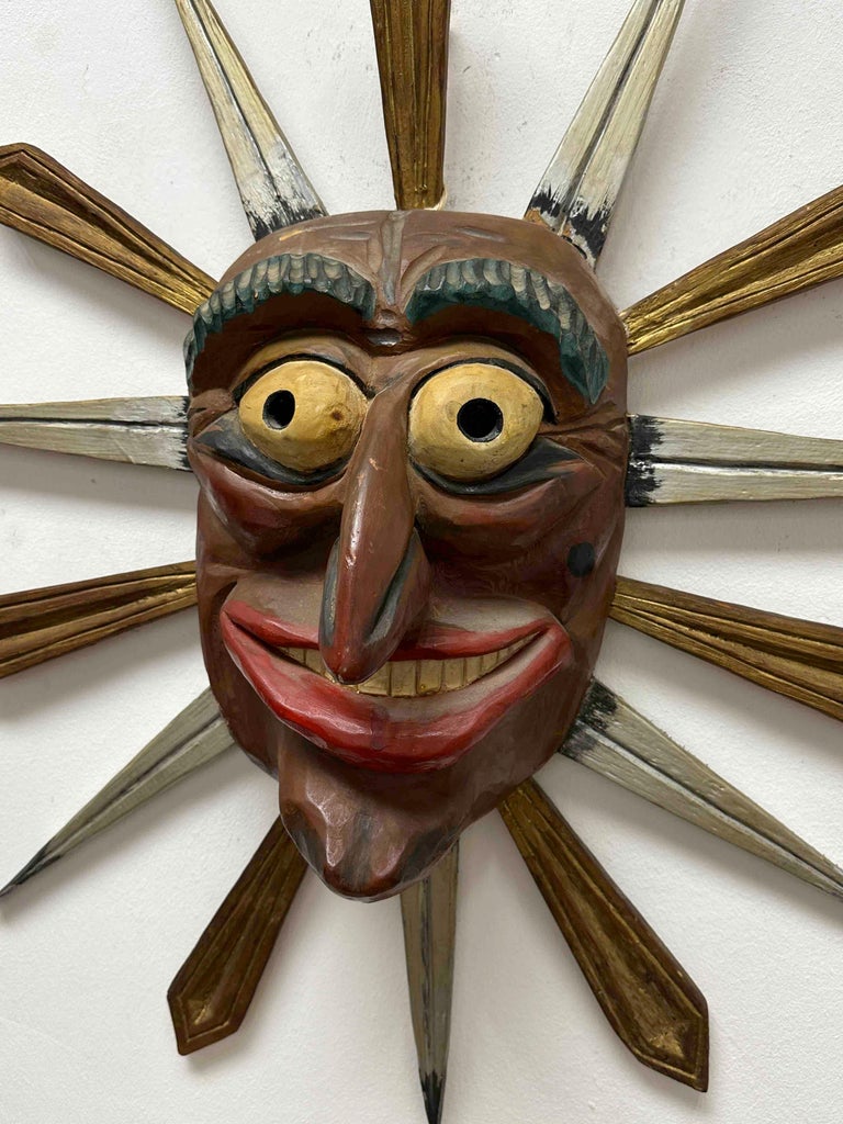 Antique Black Forest Folk Art Alpine Devil Dwarf Wooden Carved Mask ...