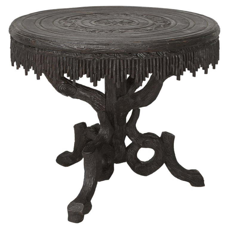 Antique Black Forest Game Table, Center Hall Table Dining Table circa ...