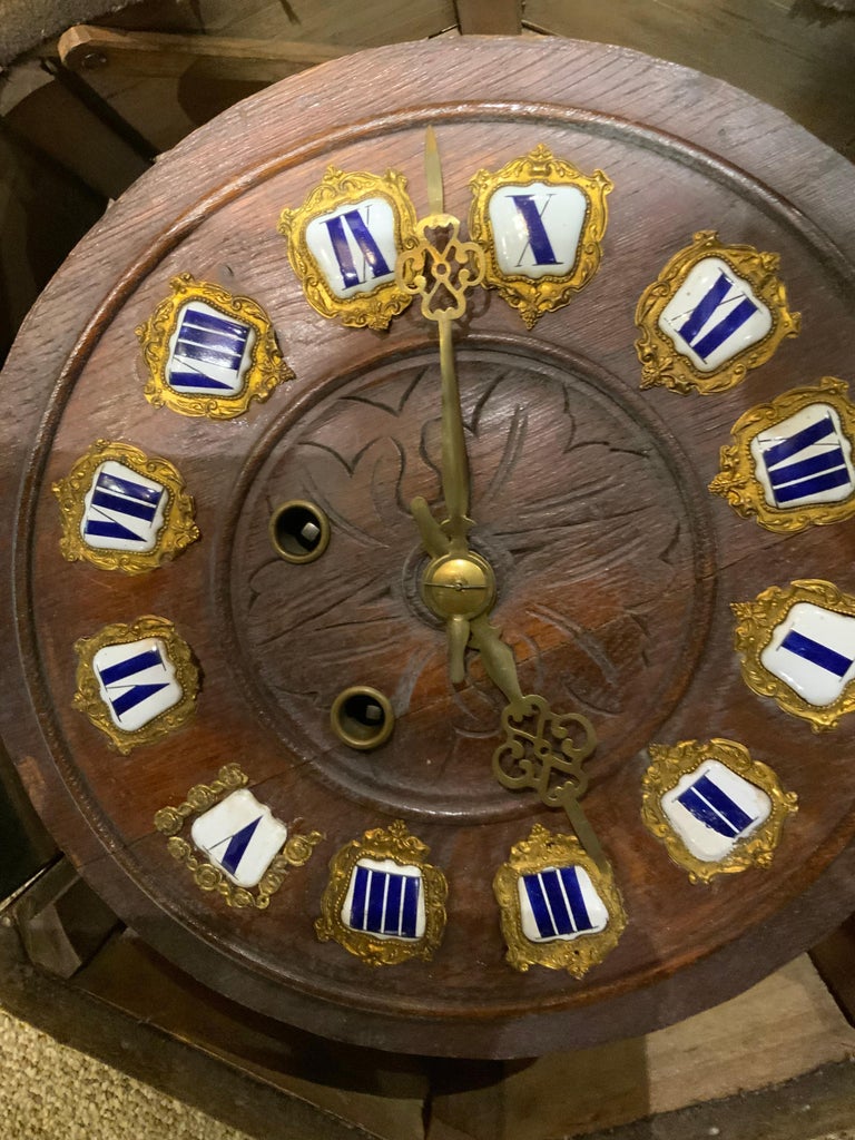 Antique Black Forest hand carved case wall clock For Sale at 1stDibs