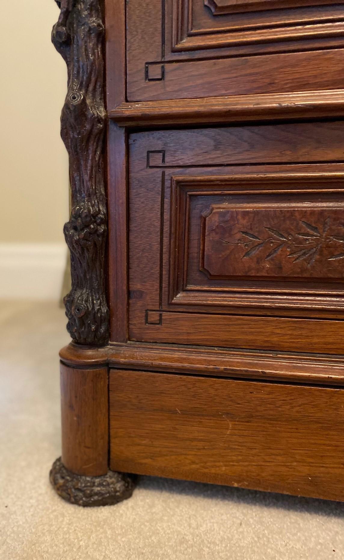Antique Black Forest Mahogany and Rootwood Commode at 1stDibs