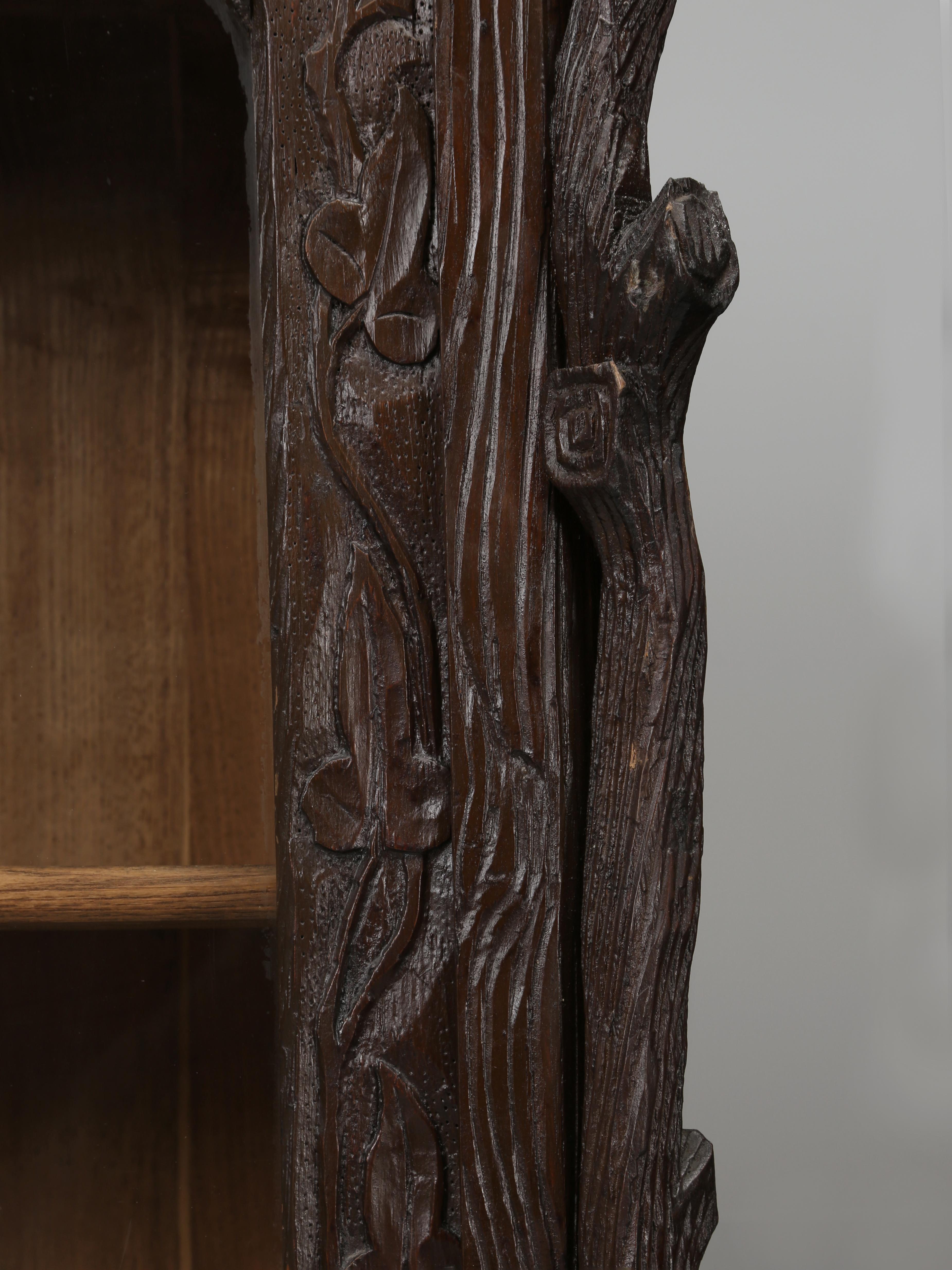 Antique Black Forest Matched Pair of Bookcases, Original Wavy Glass, c1800's at 1stDibs