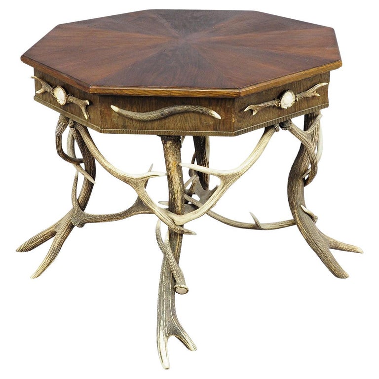 Antique Black Forest Rustic Antler Table ca. 1900 For Sale at 1stDibs
