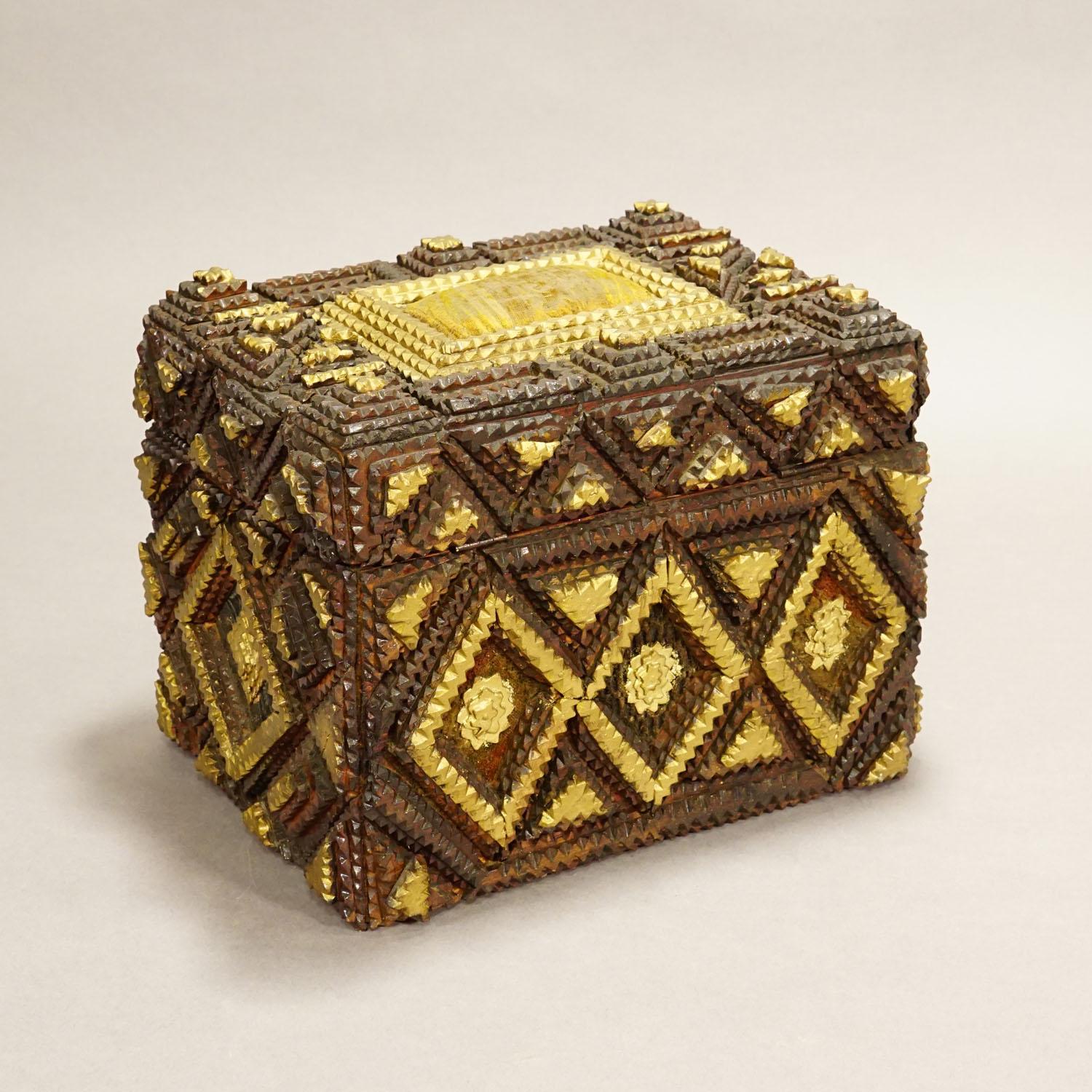 Antique Black Forest Tramp Art Casket, circa 1900s For Sale at 1stDibs