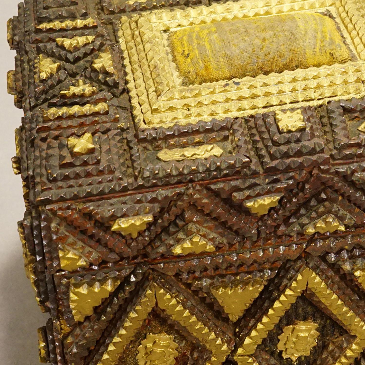 Antique Black Forest Tramp Art Casket, circa 1900s For Sale at 1stDibs