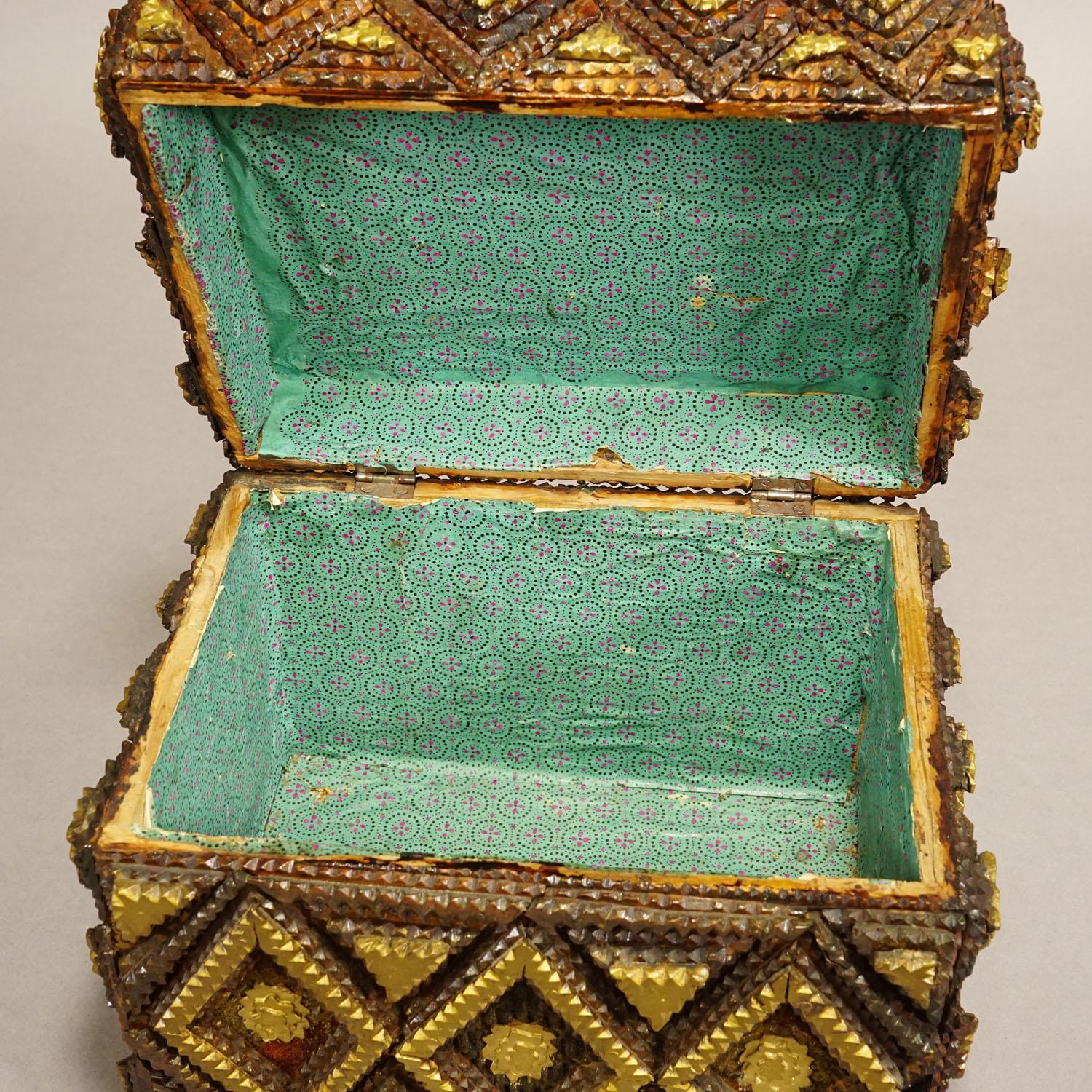 Antique Black Forest Tramp Art Casket, circa 1900s For Sale at 1stDibs