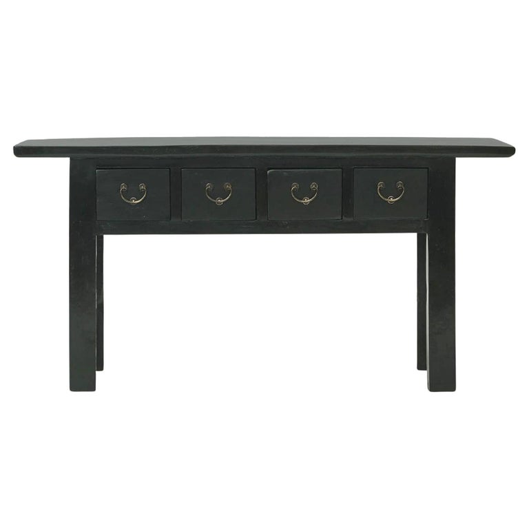 Antique Black Polished Console Table For Sale at 1stDibs