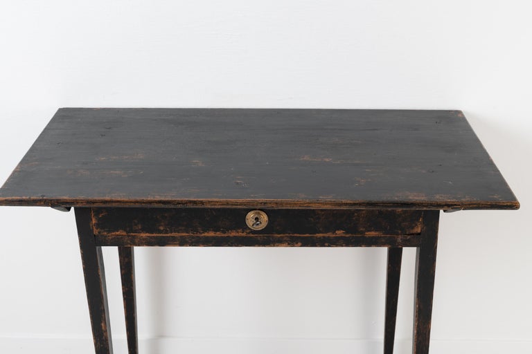 Antique Black Swedish Neoclassical Writing Table For Sale at 1stDibs