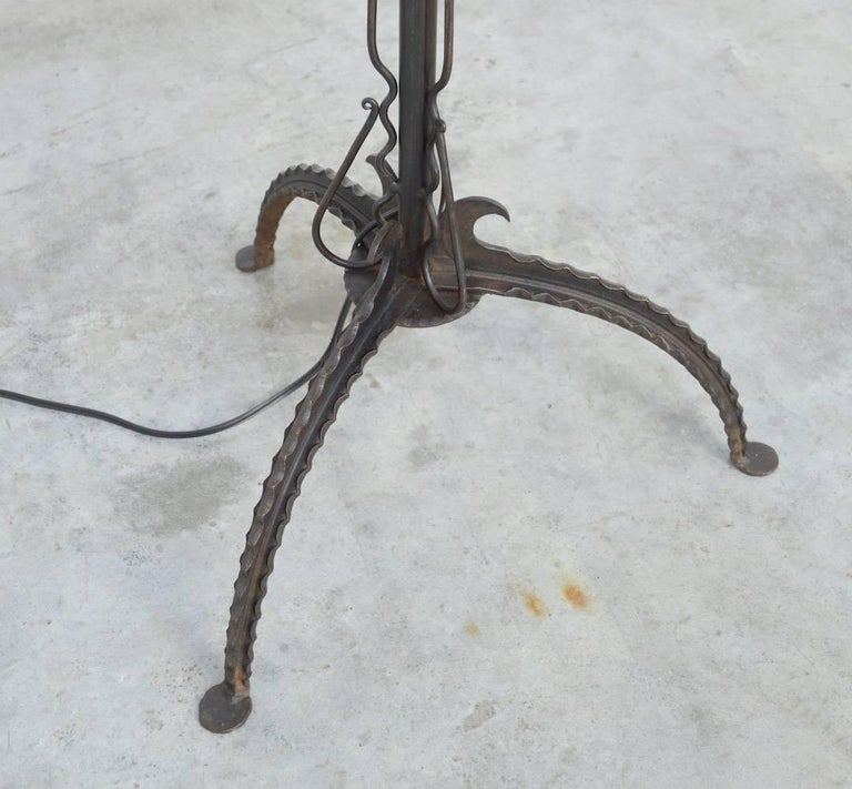 Antique Black Wrought Iron Floor Lamp at 1stDibs