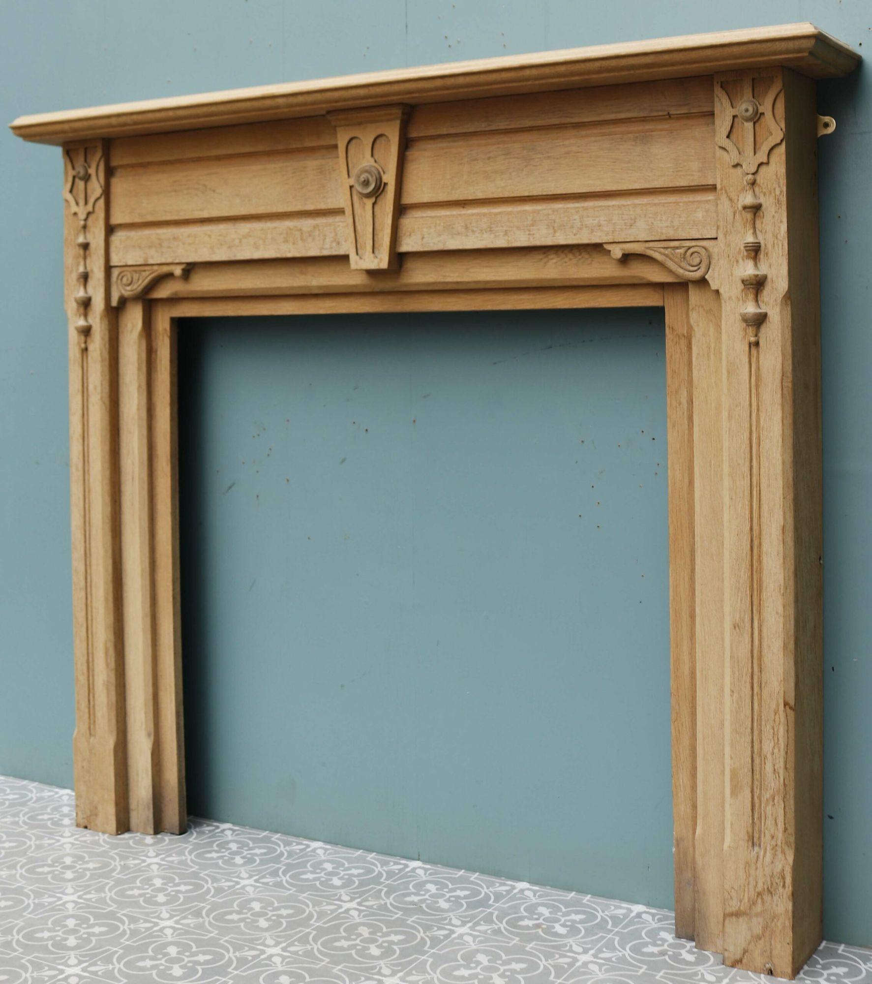 Antique Bleached Oak Fire Mantel at 1stDibs