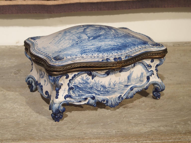 Antique Blue and White Delft Table Box, Late 19th Century at 1stDibs