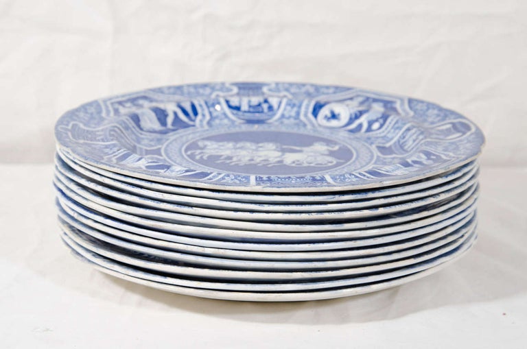 Antique Blue and White Dishes Neoclassical Spode "Greekware" Made circa ...