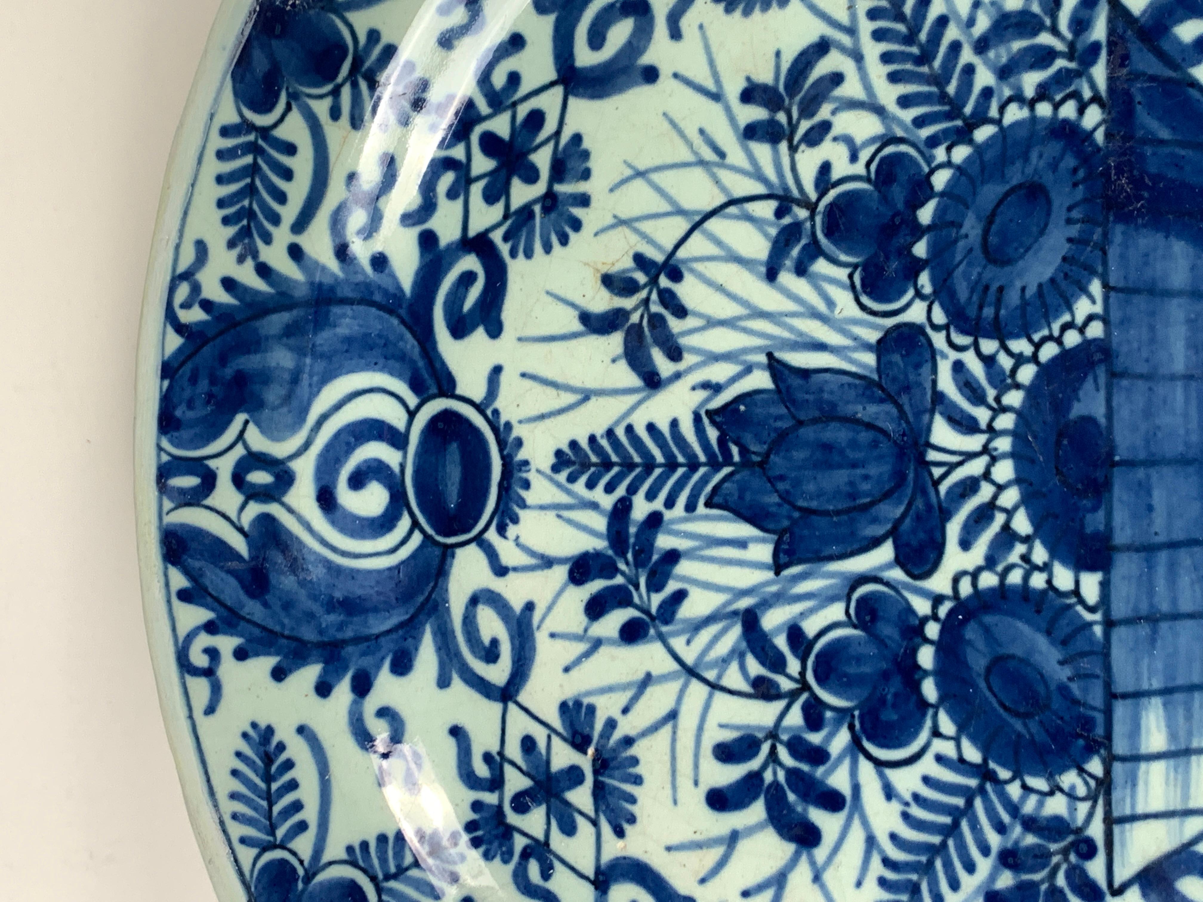 Antique Blue and White Dutch Delft Dish, 18th Century, Made c-1770 at ...