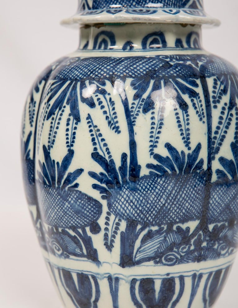 Antique Blue and White Dutch Delft Ginger Jar at 1stDibs