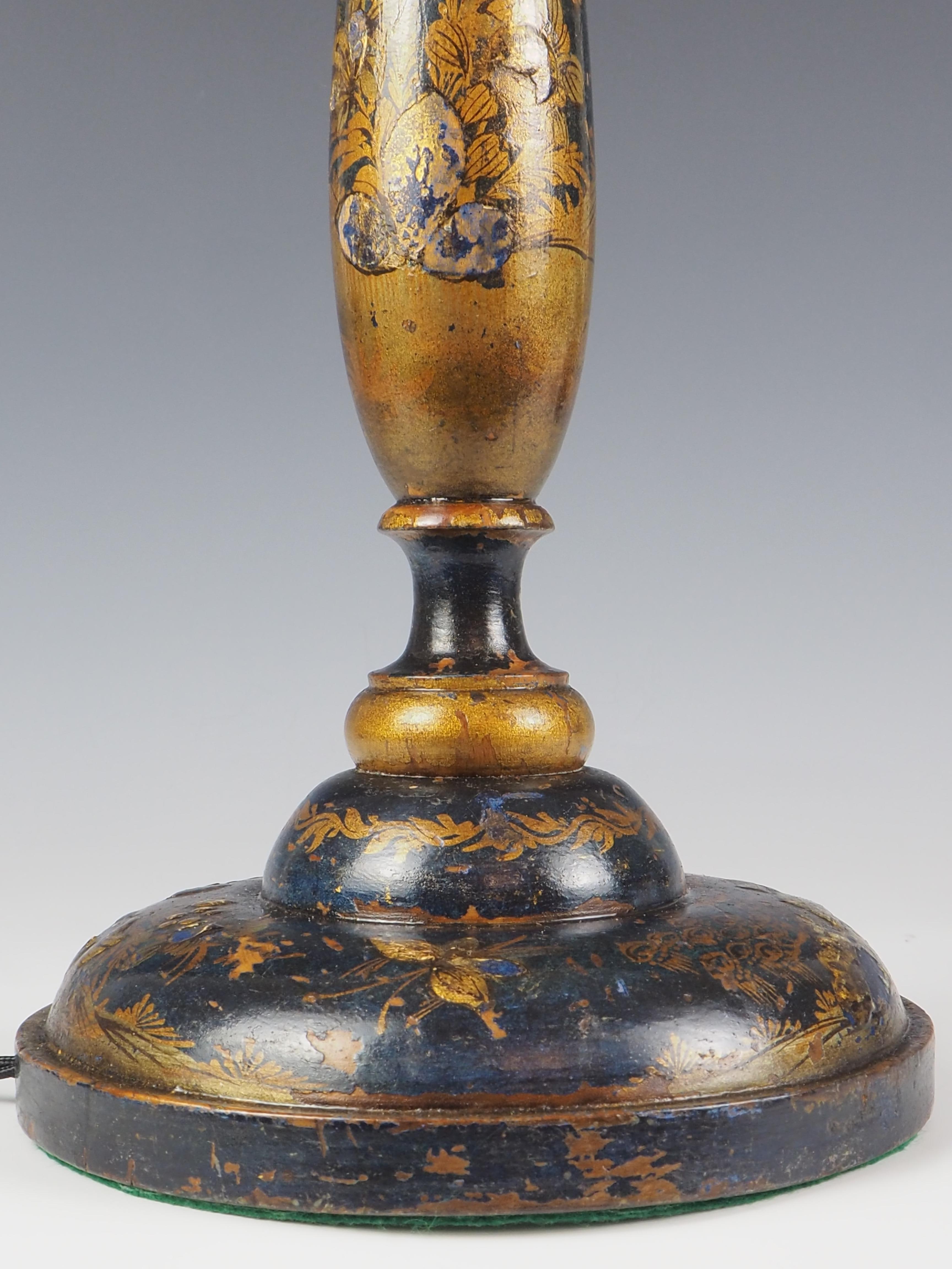 Antique Blue Chinoiserie Table Lamp For Sale at 1stDibs