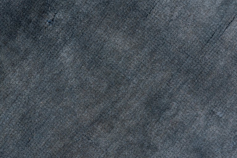 Antique Blue French Savonnerie Carpet, Solid Blue Field, Gray Borders ...
