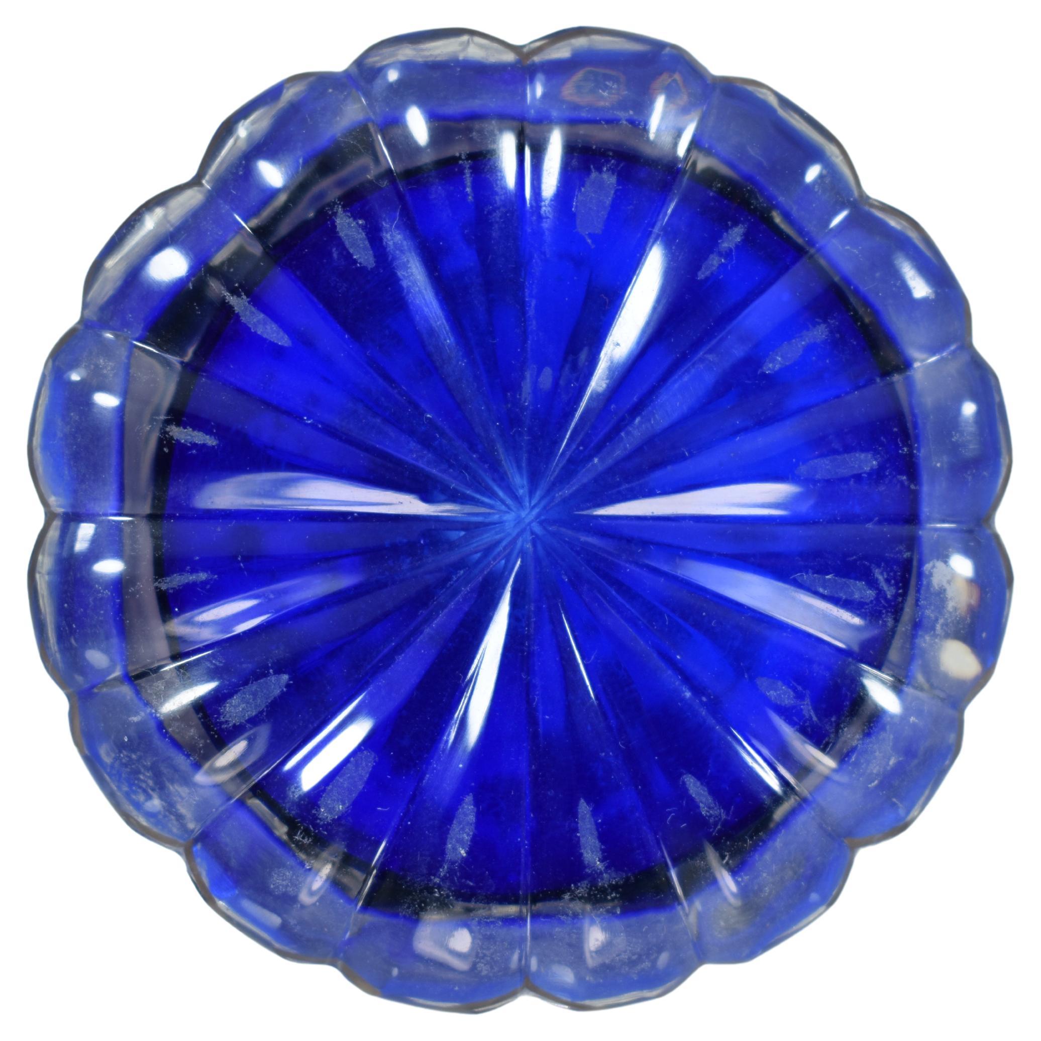 Antique Bohemian Cobalt Blue Enameled Glass Perfume Bottle and Jug ...