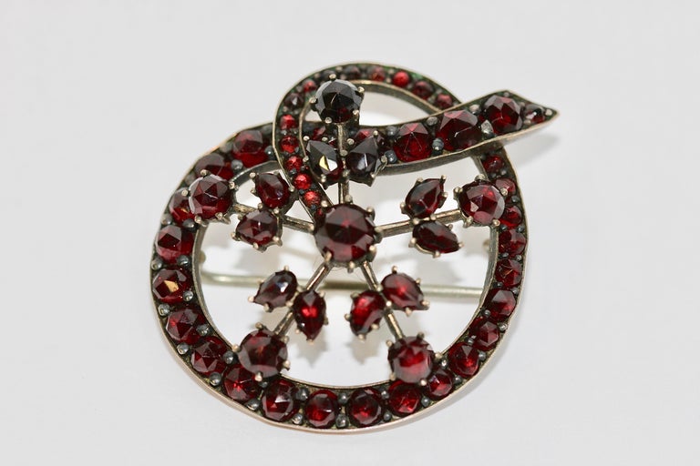 Antique, Bohemian Garnet Brooch at 1stDibs