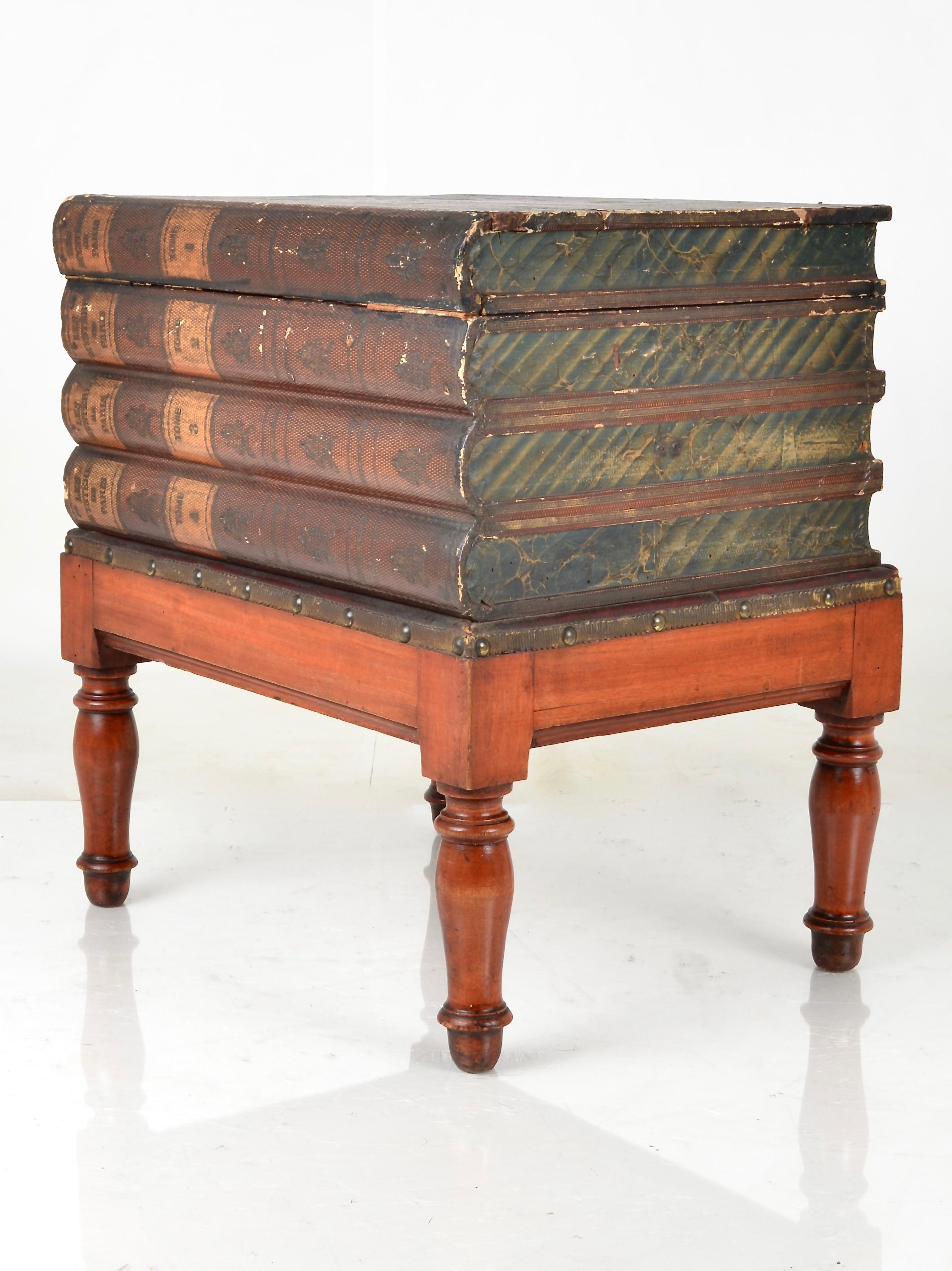 Antique Book Box on Stand, England, 19th Century at 1stDibs