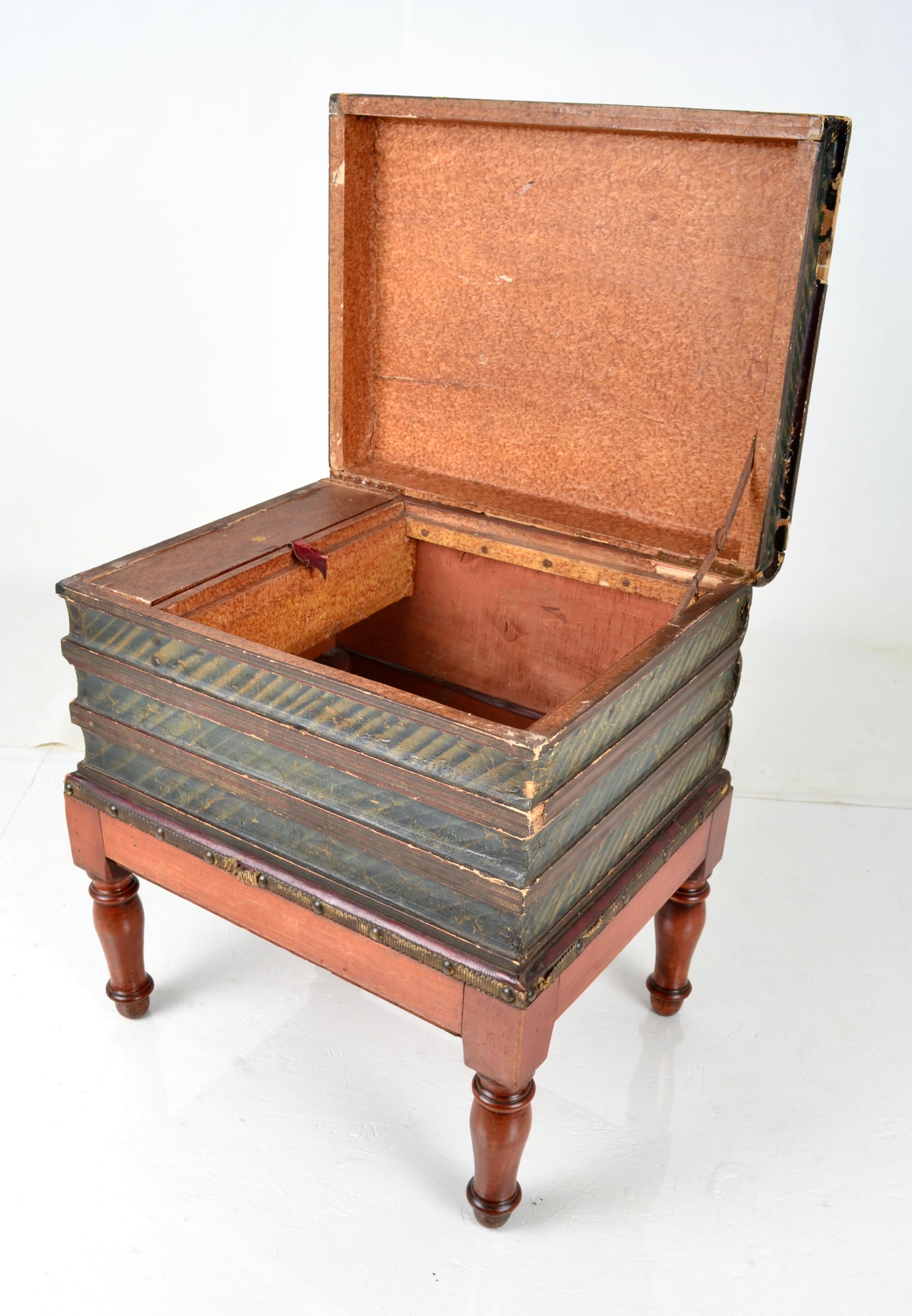 Antique Book Box on Stand, England, 19th Century at 1stDibs